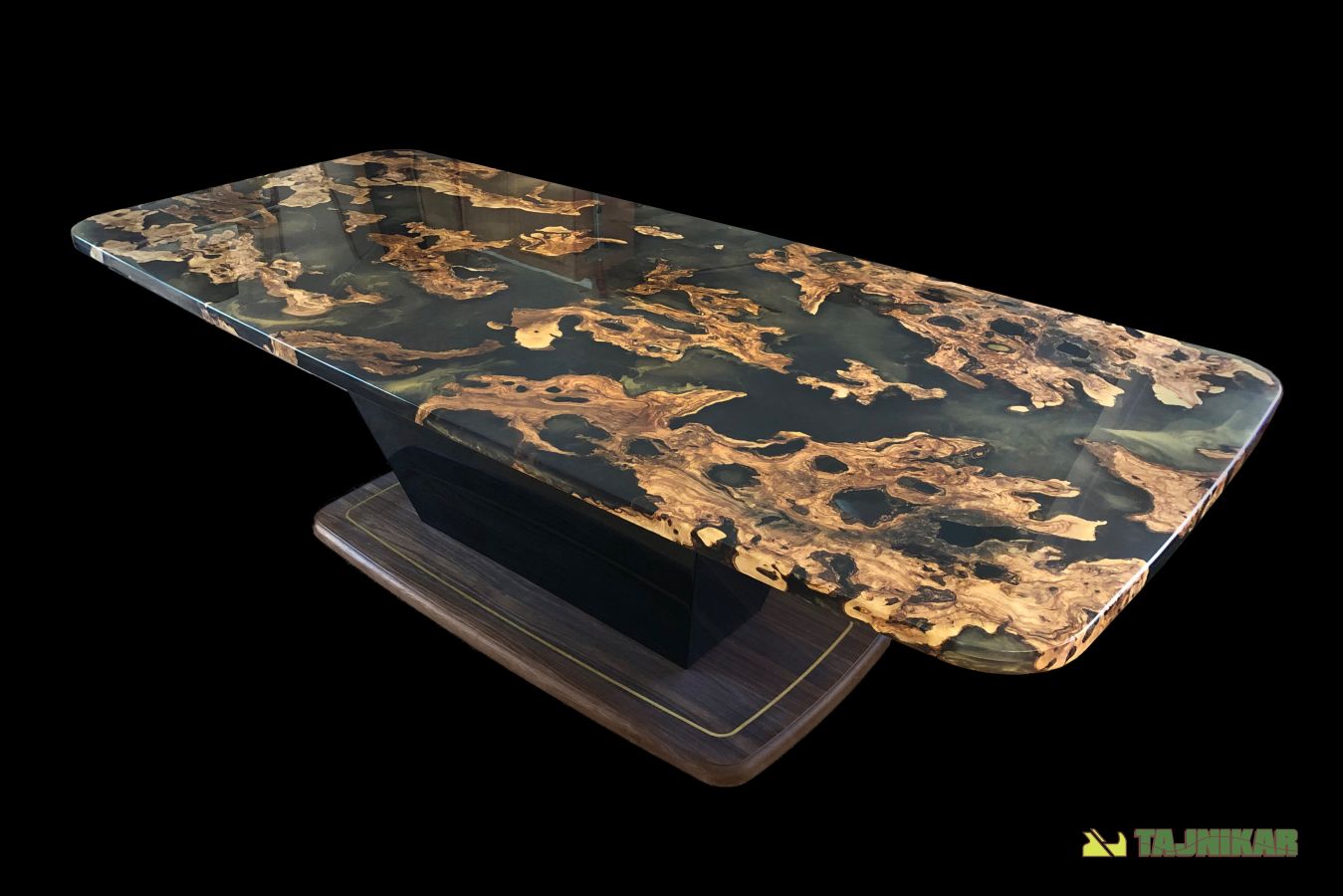 Epoxy resin and olive root table - Taynickar-luxuryfurniture.com